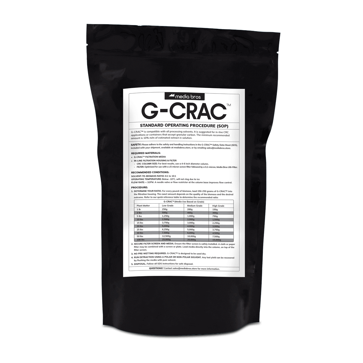 G-CRAC™ Filter Media (CRC) for BHO Extraction – Media Bros