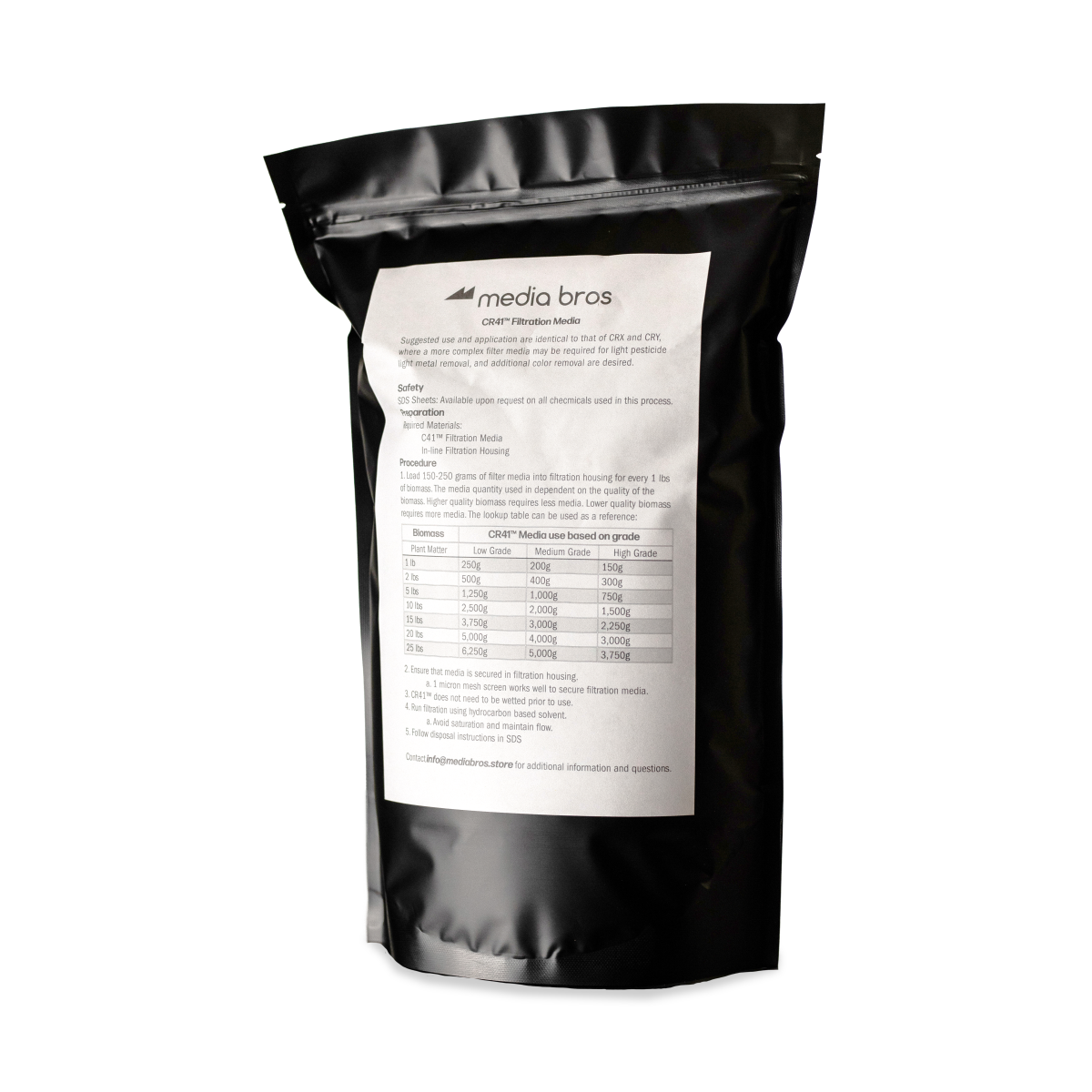 CR41™ Filter Media (CRC) for BHO Extraction – Media Bros